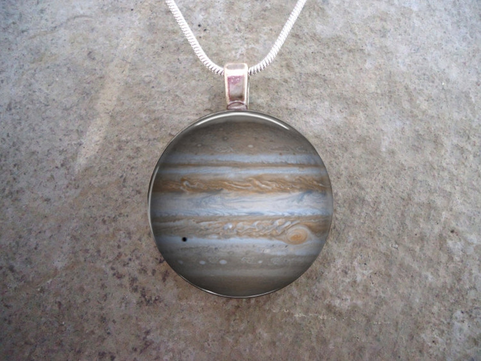 Planet Jupiter Necklace Glass Pendant Astronomy Jewelry | Etsy