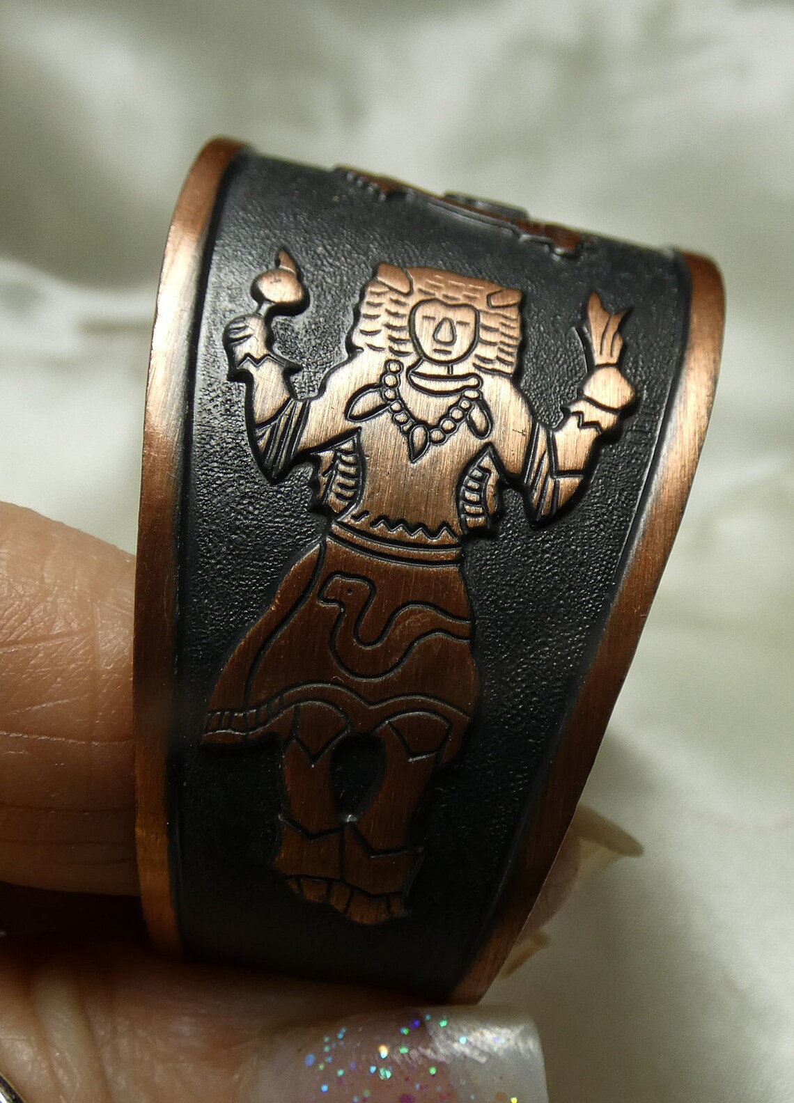 Copper Storybook Cuff Bracelet Aztec Motif 40 Grms 33mm - Etsy