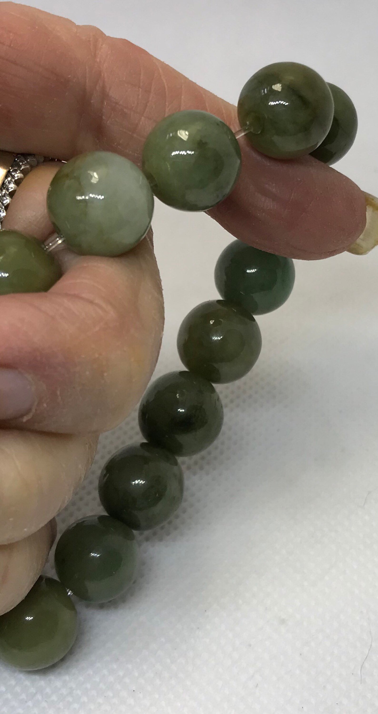 Beautiful jade beads on stretch bracelet. 10 mm beads 53.8 | Etsy