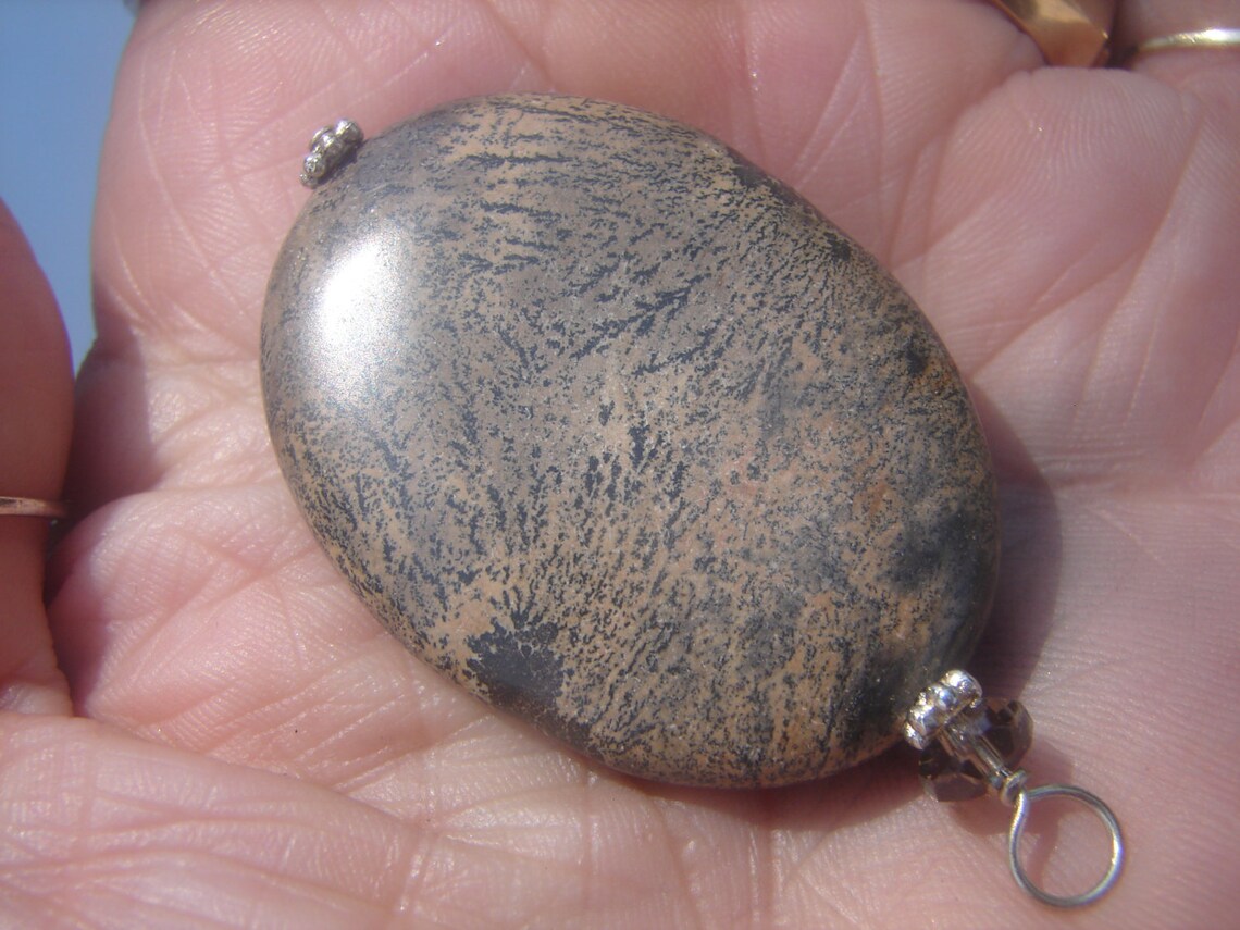 Dinosaur Bone Pendant W/ Sterling & Crystal Bead 656. - Etsy