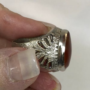 Beautiful Artisan Sterling Silver Agate Ring Sz 8. 5 Grms, Stone is ...