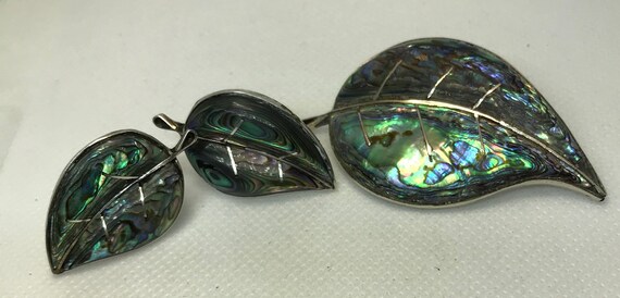 Abalone W Sterling Back & Inlay From the 70s. Pin and Screw | Etsy