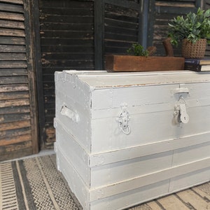 Vintage White Trunk - Etsy