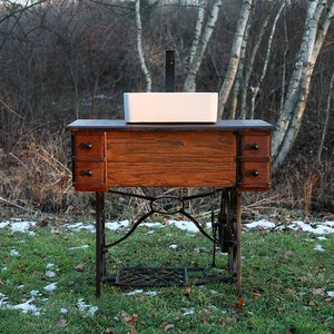 Antique Sewing Machine Bathroom Vanity - Etsy