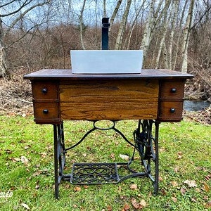 Antique Sewing Machine Bathroom Vanity - Etsy
