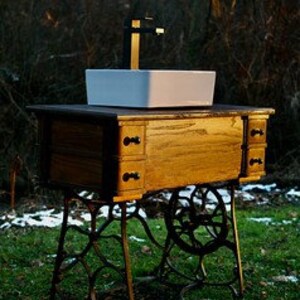 Antique Sewing Machine Bathroom Vanity - Etsy