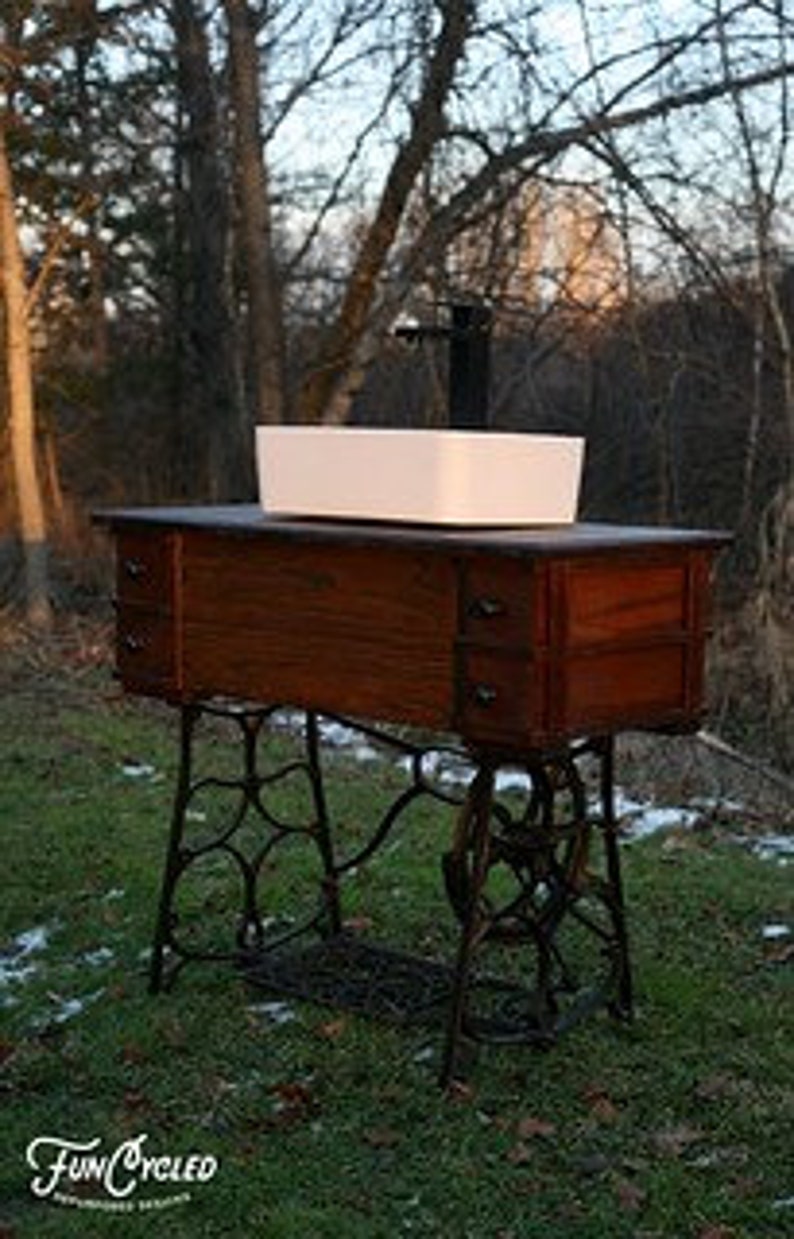 Antique Sewing Machine Bathroom Vanity - Etsy