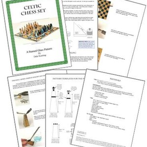 Stained Glass PDF E-pattern Tutorial, Celtic Chess Set, Digital ...