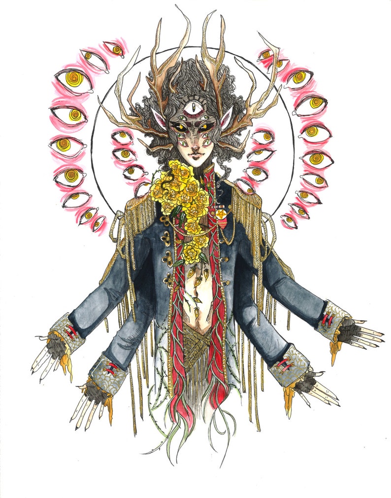 The Sacred Liberation Demon Faun Painting Print - Etsy