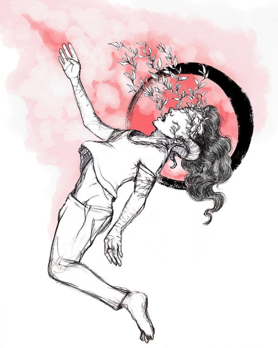 SUFFOCATE Red and Vines Figure Print | Etsy