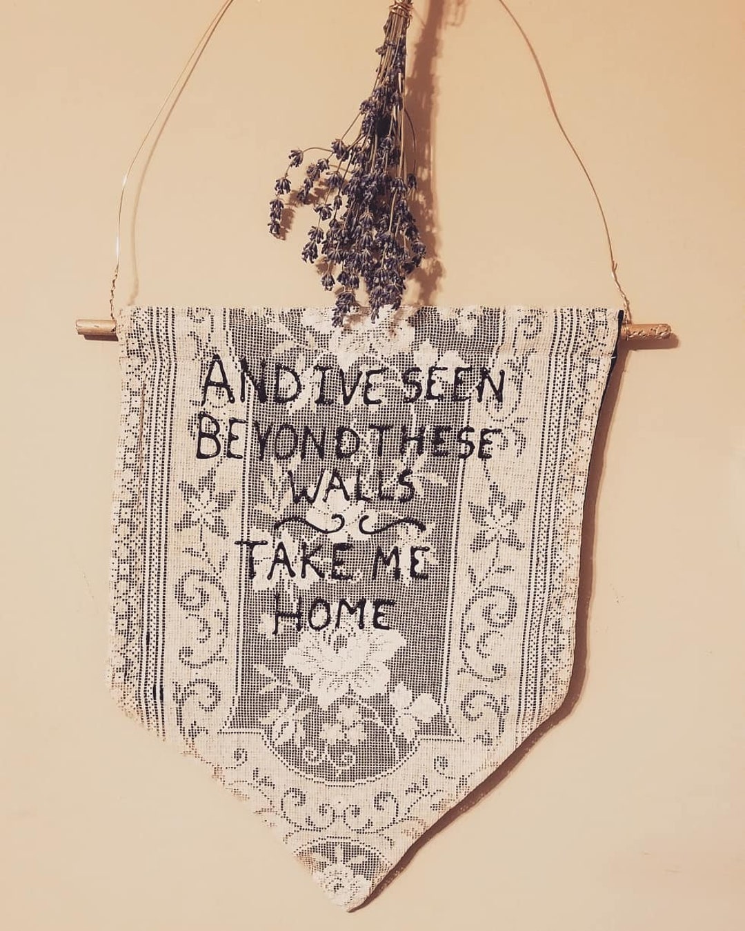Handmade Lace Pennants Wall Decor Relatable Quotes Customizable Home ...