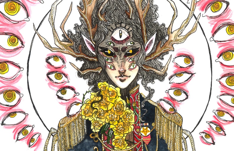 The Sacred Liberation Demon Faun Painting Print - Etsy