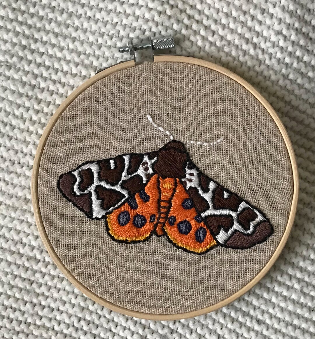 Hand Embroidered Tiger Moth - Etsy