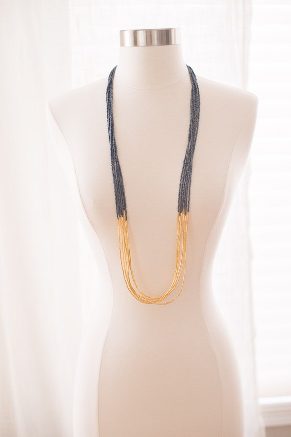 Seed Bead Necklace Long Beaded Necklace Multi Strand Layered | Etsy
