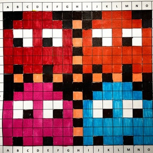 Pac-man Crocheted Granny Square Blanket Pattern - Etsy