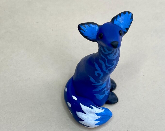 Blue Plush Fox Toy - Etsy