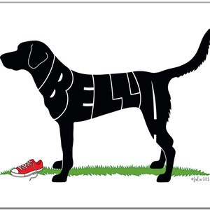 Black Lab 7" X 5" (or Larger) Personalized W/favorite Object, Custom ...