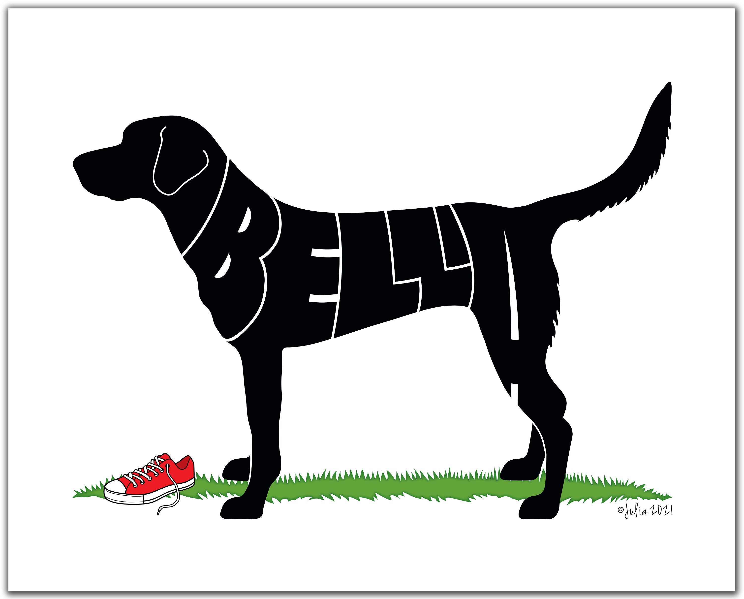 Black Lab 7 X 5 or Larger Personalized - Etsy