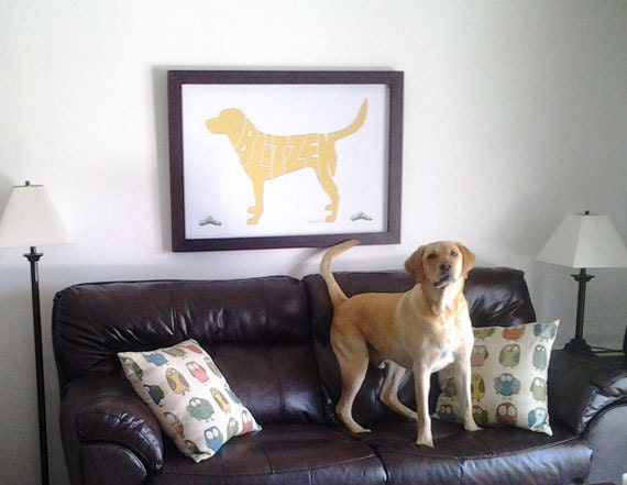 Personalized Yellow Lab 7" X 5" (or Larger) W/favorite Object, Custom ...