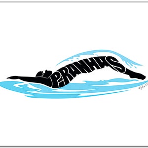 Personalized Backstroke Swimmer Name Silhouette (or Any Sport) 10" X 8 ...
