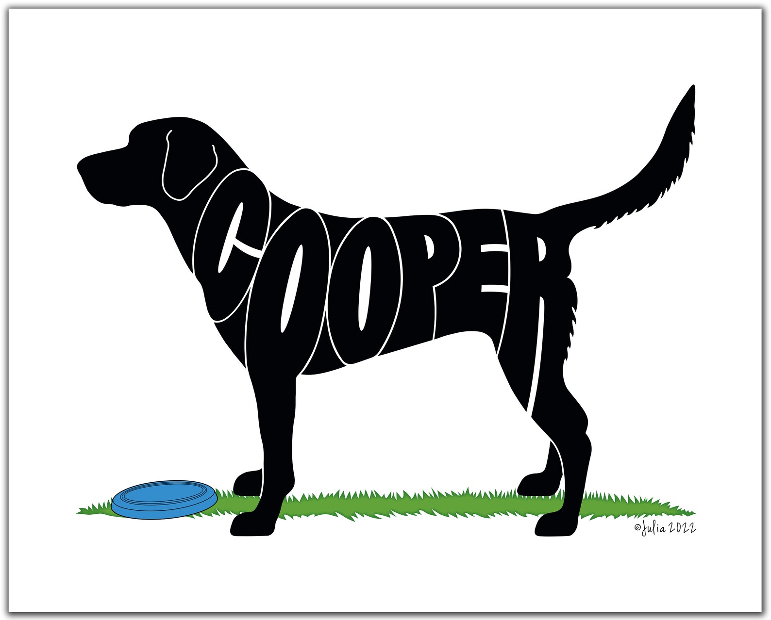 Black Lab 7 X 5 or Larger Personalized - Etsy