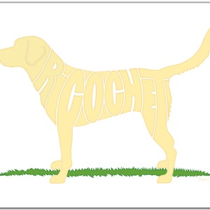 Personalized Yellow Lab 7" X 5" (or Larger) W/favorite Object, Custom ...