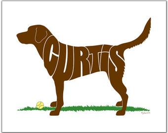 Personalized Yellow Lab 7 X 5 or Larger | Etsy