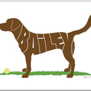 Canoe Lab 7" X 5" (or Larger) Personalized Miniature Chocolate Lab ...
