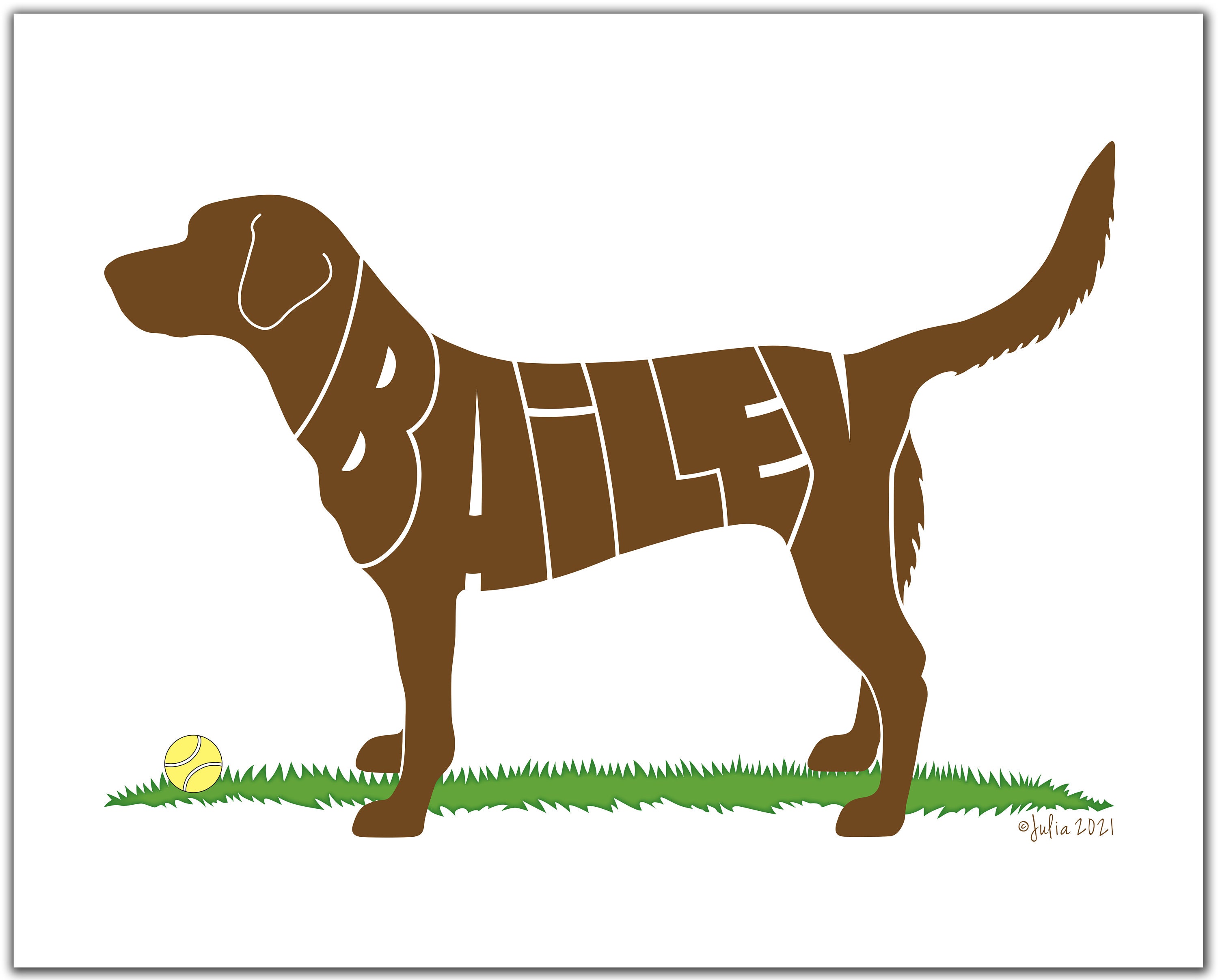 Canoe Lab 7 X 5 or Larger Personalized Miniature Chocolate Lab ...