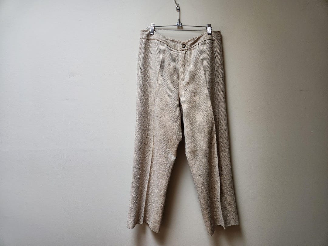 Herringbone Cotton Textured Pants / 10 - Etsy