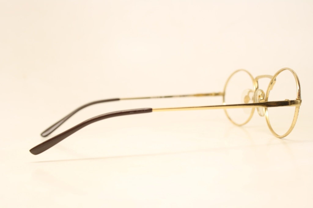 Vintage Blue Gold Oval Aluminum Glasses Frames 1980s Retro - Etsy