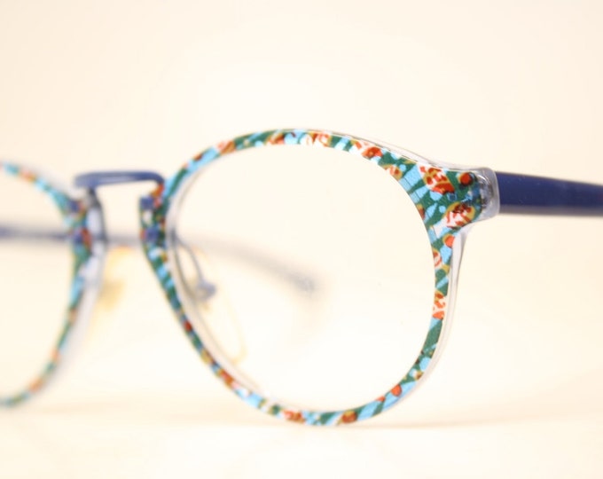 Unused Blue Colorful P3 Small Vintage Eyeglasses Retro Classic Glasses ...