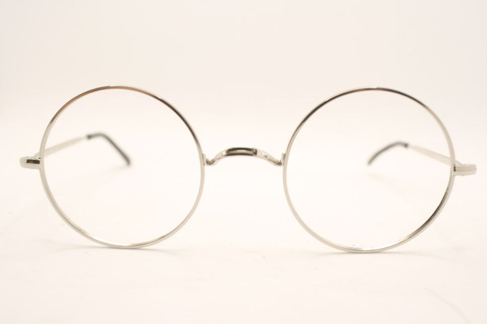 Unused Silver Round Glasses Frames Lennon Retro Eyeglass Retro Frames ...
