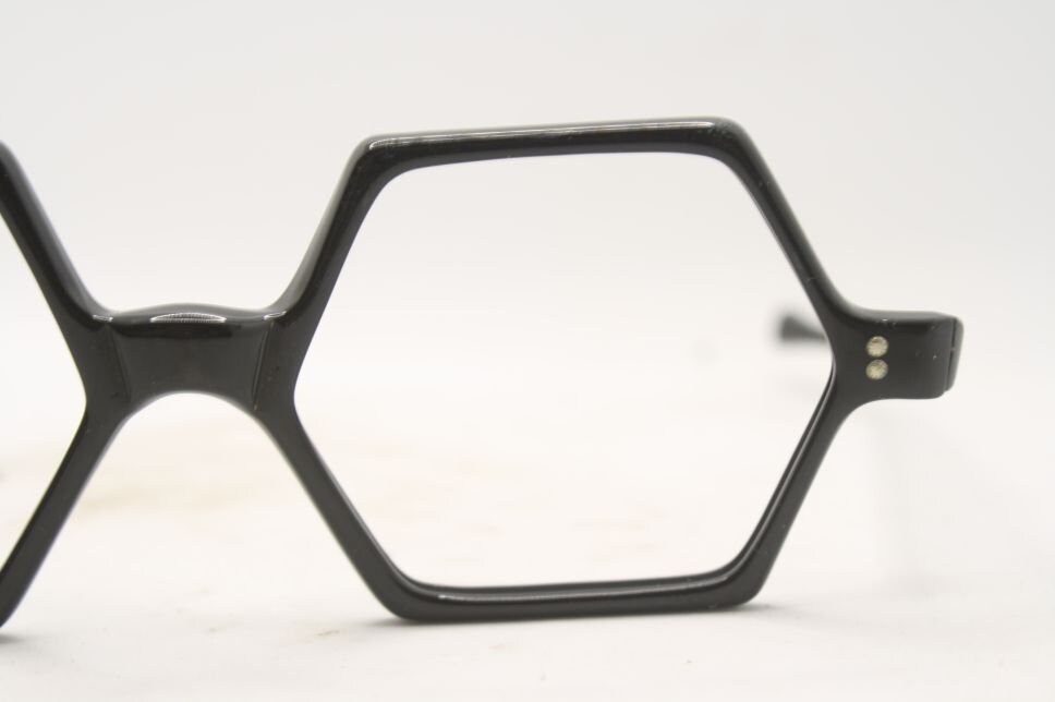 Octagonal Vintage Eyeglasses Black New Old Stock 1970s Retro - Etsy
