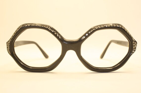 Black Vintage Eyeglasses Oversize 1970s 1980s Retro N… - Gem
