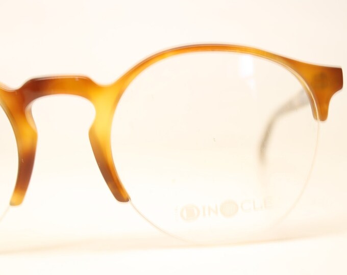 NOS Semi Rimless Tortoise Vintage Eyeglasses Retro Classic Eyeglasses ...