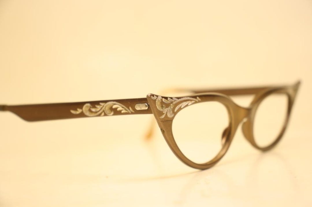 Vintage Brown Pointy Victory Cat Eye Glasses Frames 1950s 1960s Cateye ...