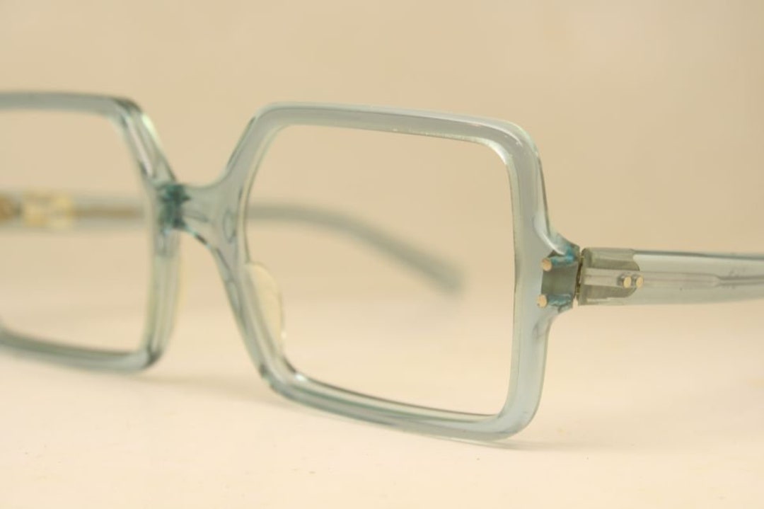 Blue Square Vintage Eyeglasses Retro Glasses Frames - Etsy