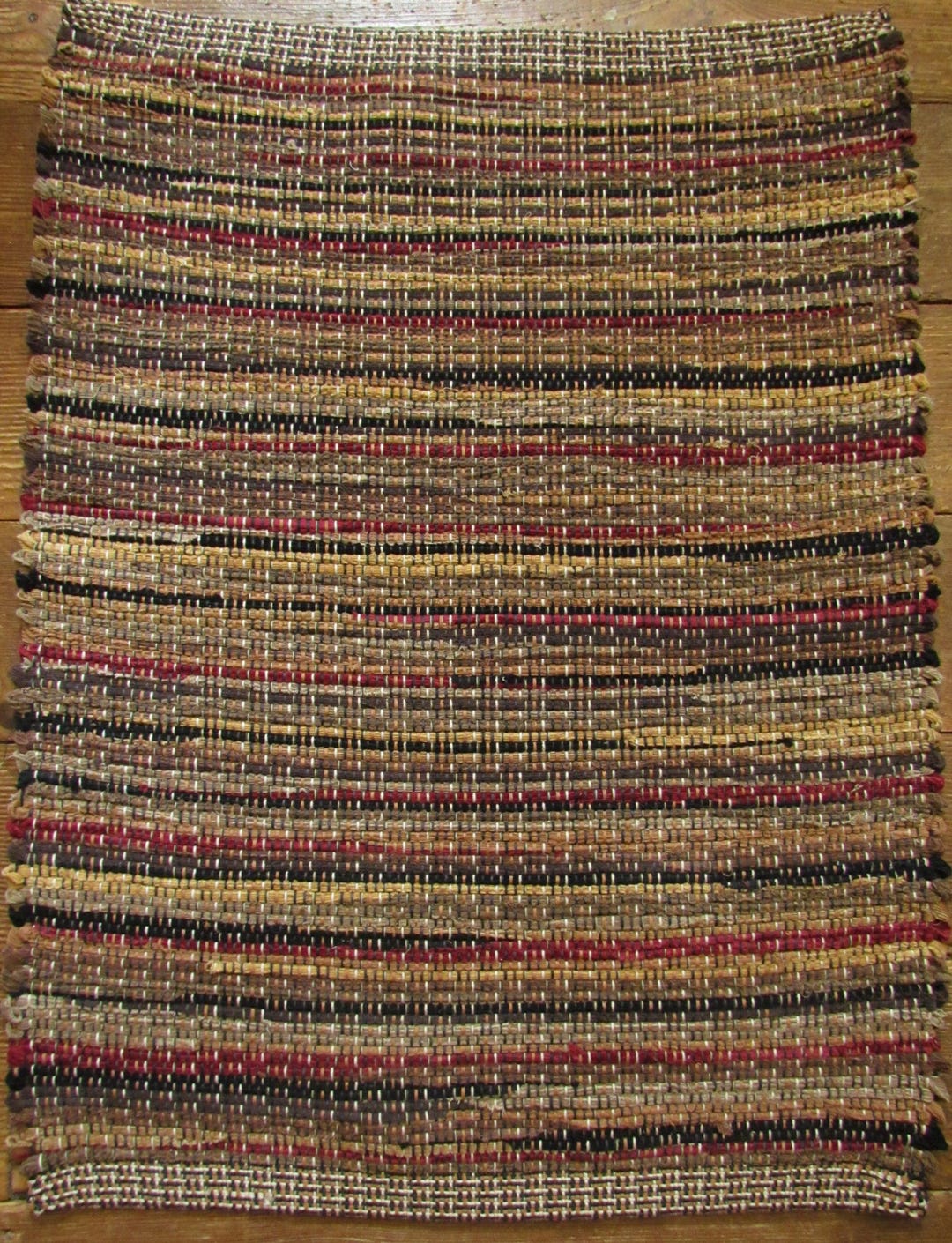 Traditional Rag Rug for Tiny House Small Space 22" X 28.5" Recycled ...