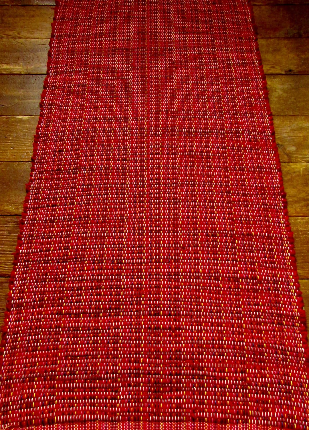 Red Rag Rug 23" X 46" Handwoven 0n 200+ Year Old Loom - Etsy