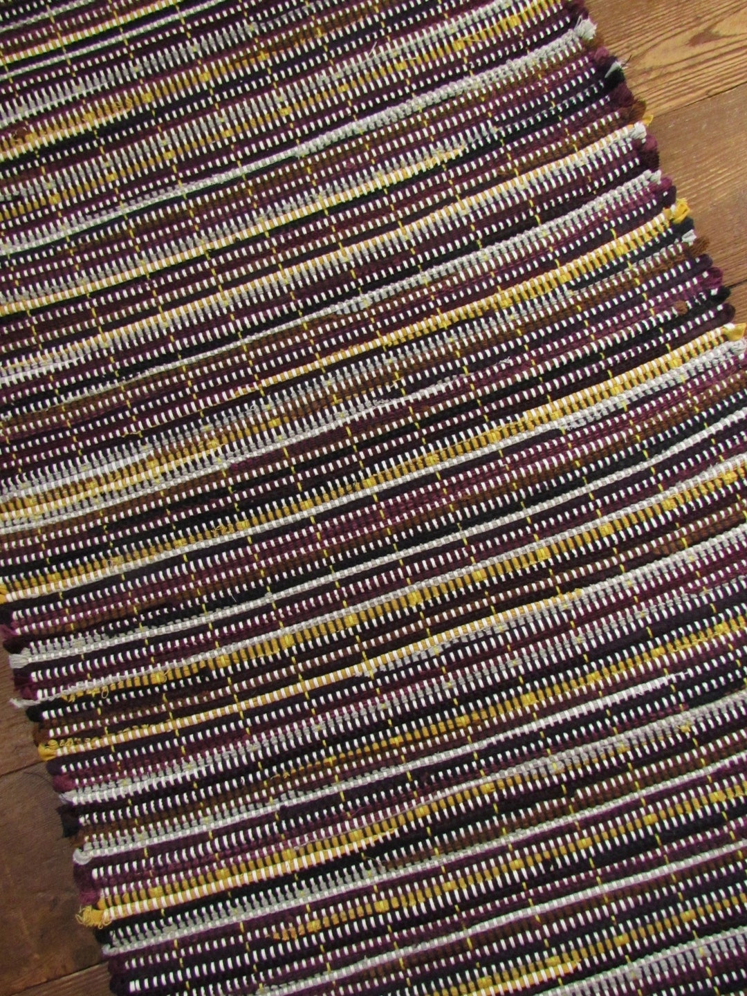 Handwoven Rag Rug Traditional Craft Untraditional Colors 21" X 44" - Etsy