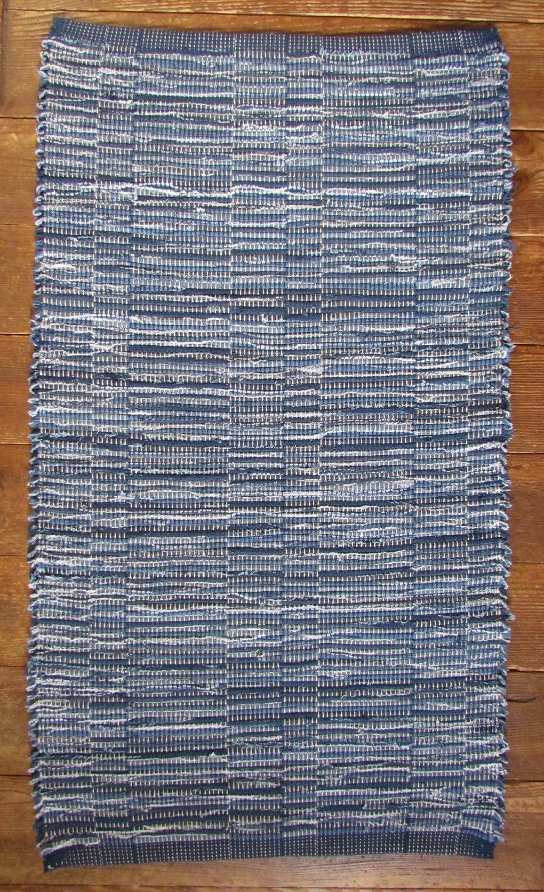 Blue Jean Rag Rug Hemp Cotton Yarn Recycled Denim Jeans Indigo Blue 23 ...