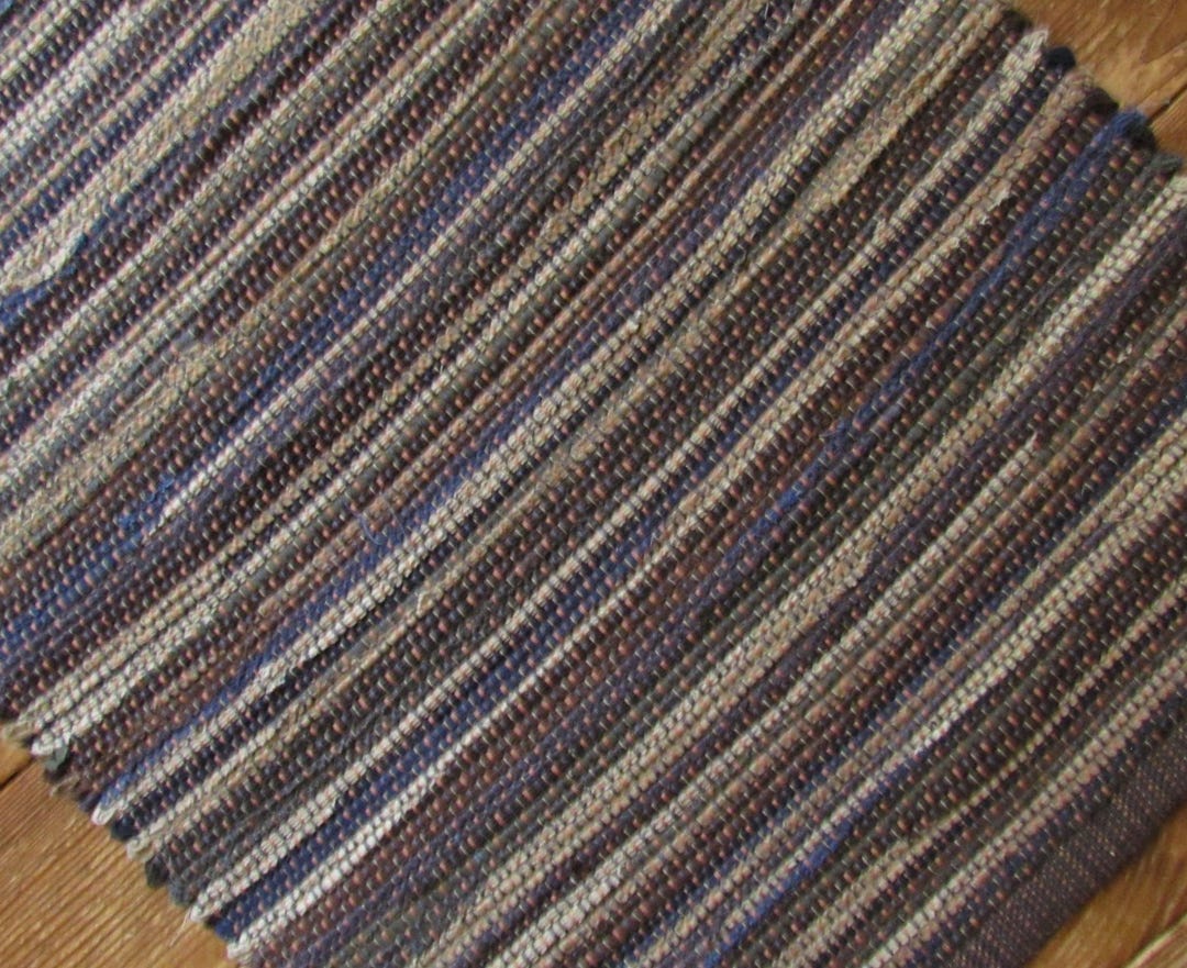 Traditional Hit or Miss Rag Rug Handwoven Hardworking Earth Friendly 22 ...