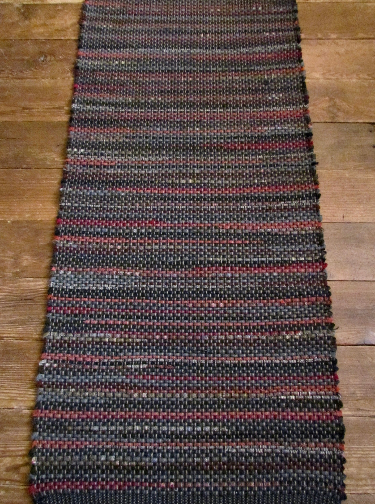 Handwoven Wool Rag Rug Runner 24 X 63 - Etsy