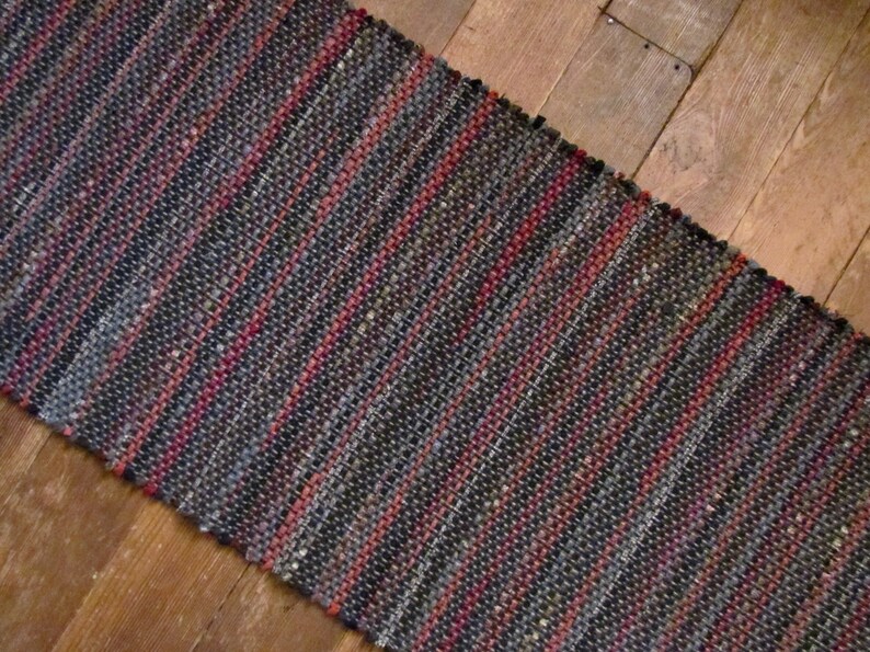 Handwoven Wool Rag Rug Runner 24 X 63 - Etsy