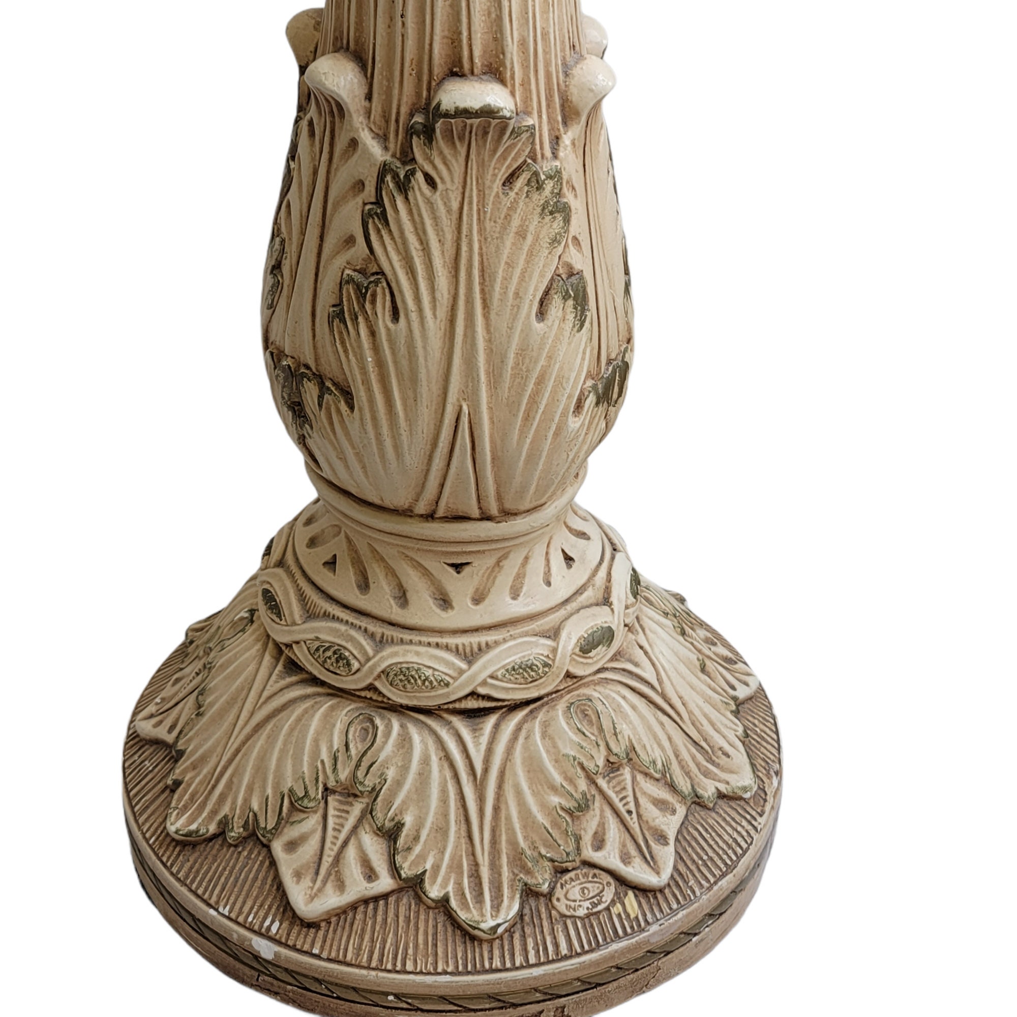 Marwal Male Statue+pedestal=50" Vintage Marwal Chalkware Male Artist ...