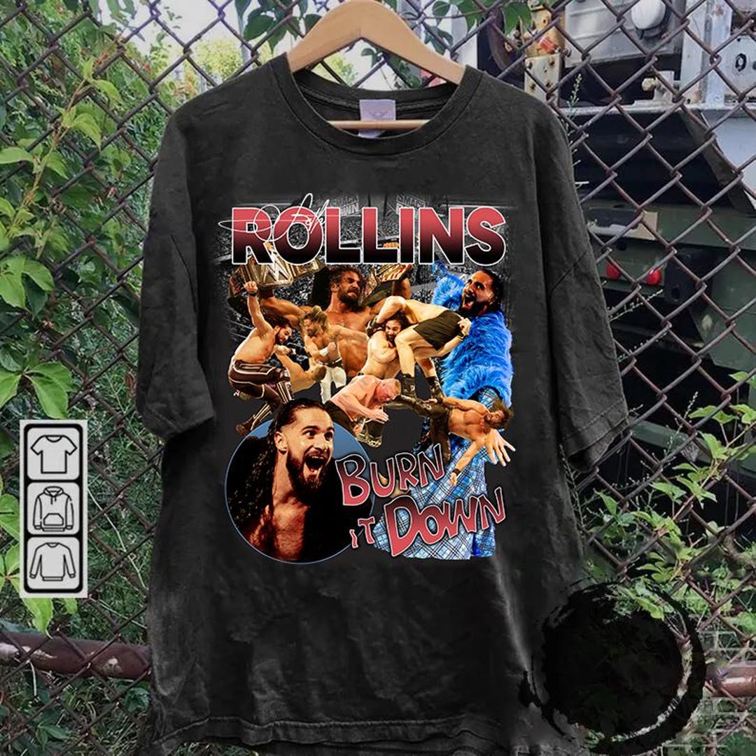 Vintage Bootleg Style Seth Rollins Shirt, Seth Rollins Wrestling T-shirt, 90s Graphic Tee ...