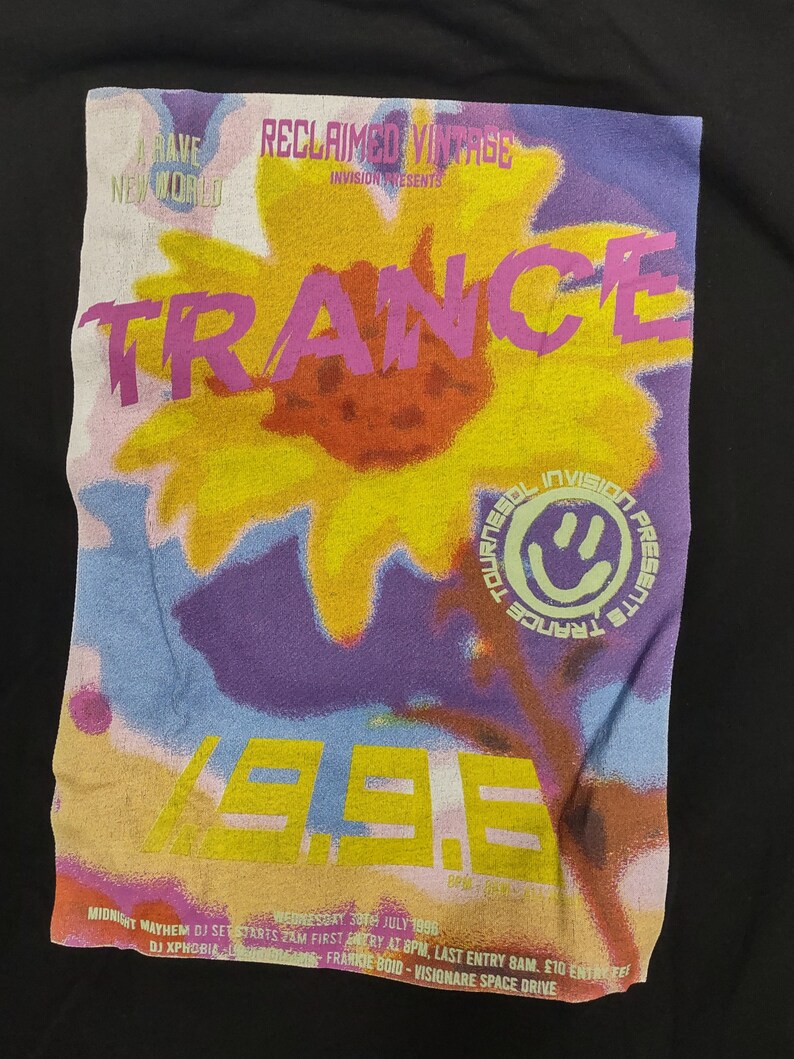 Gently Used Reclaimed Trance T-shirt -size S(more Like a Men's M) - Etsy
