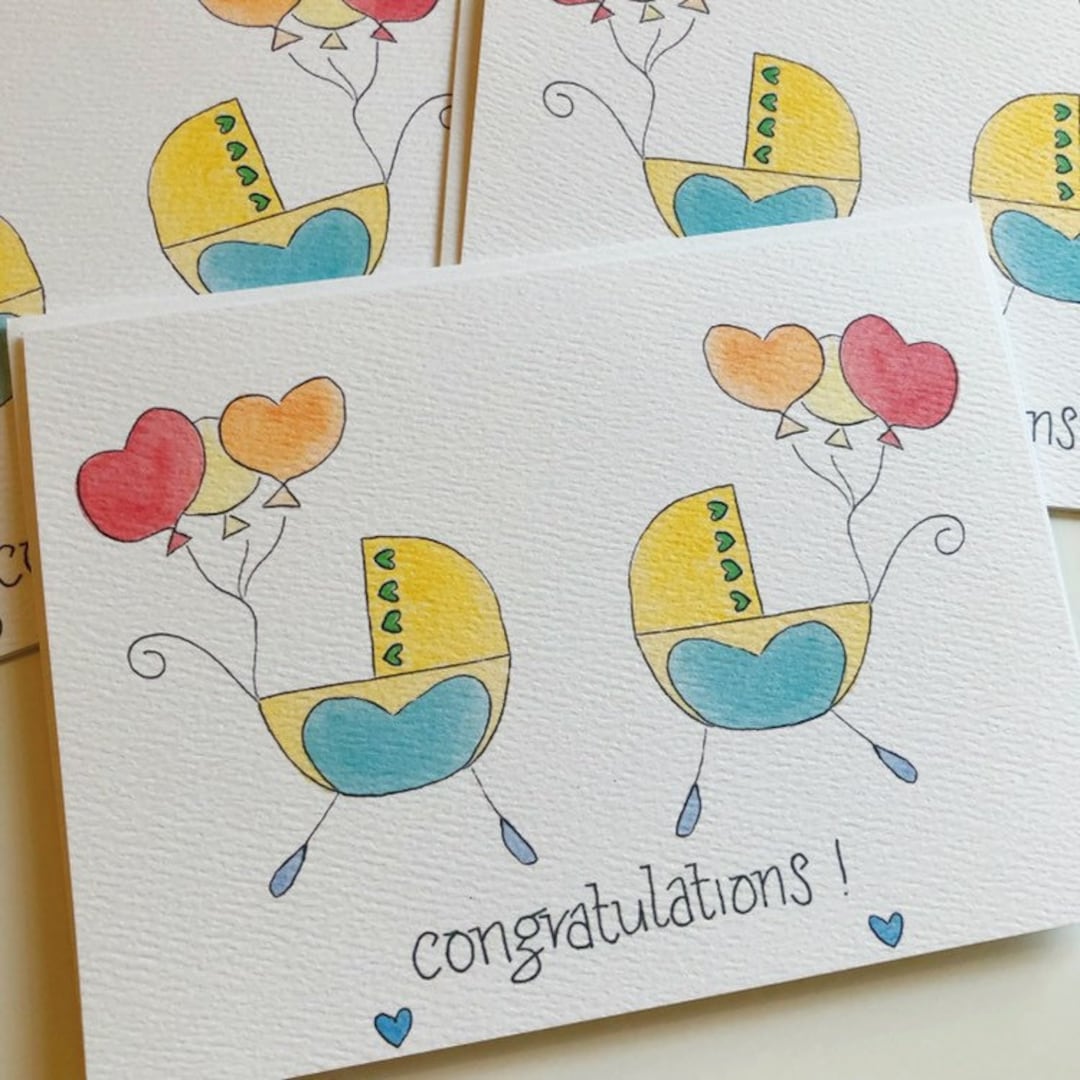 Gender Neutral Twins Greeting Card, Twin Baby Congratulations, Unknown ...