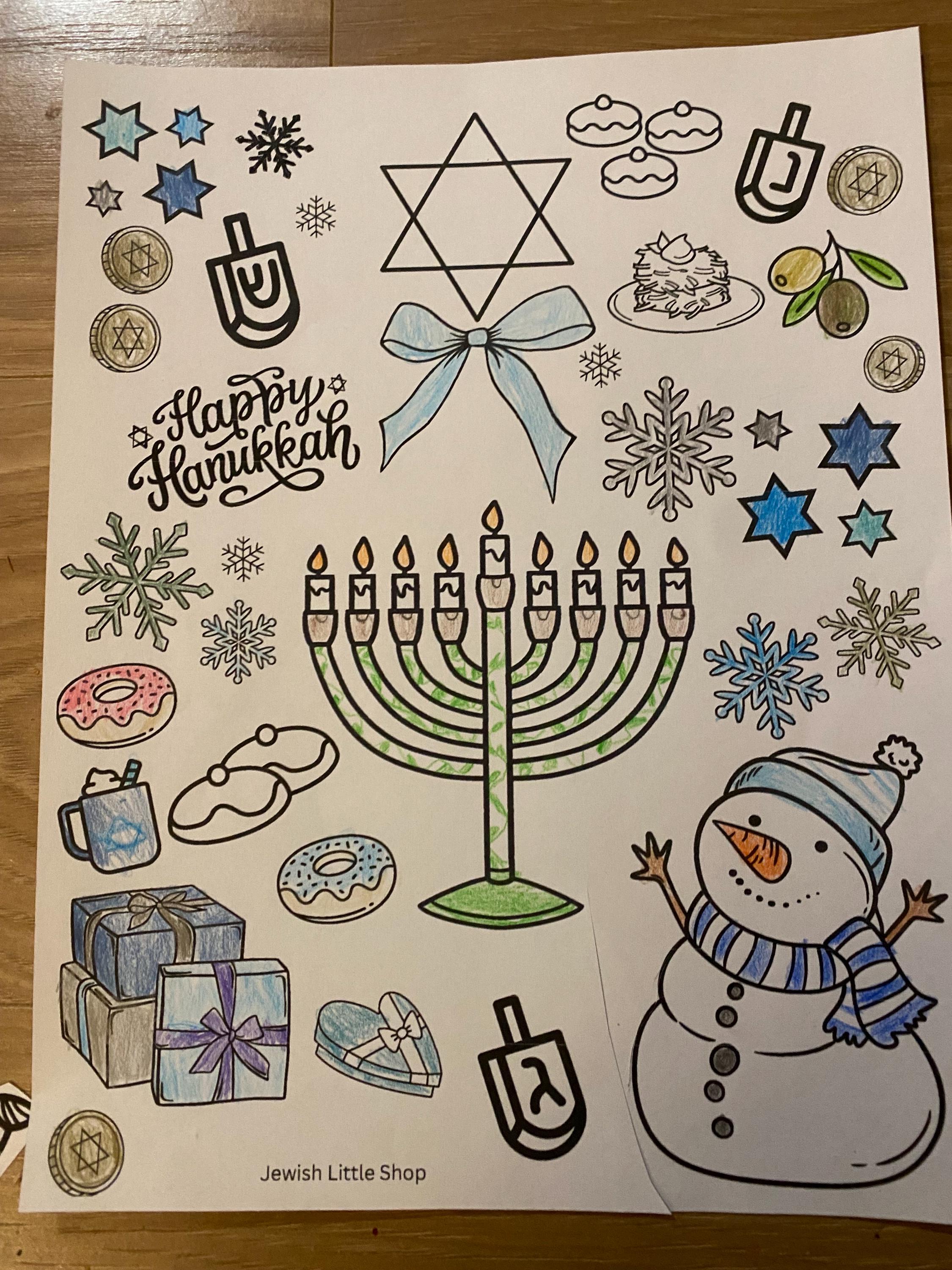 Digital Download> Hanukkah Coloring Sheet - Etsy